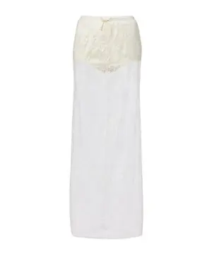 AYA MUSE Eteri Floral Lace Maxi Skirt - White