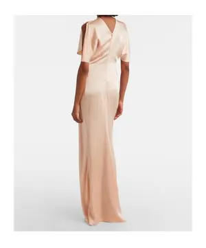 Victoria Beckham Isabella Gathered Satin Gown