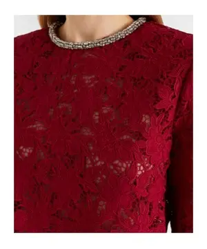 SELF-PORTRAIT Embellished Guipure Lace Top