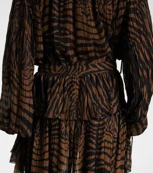 Blumarine Asymmetric Ruffled Printed Maxi Skirt