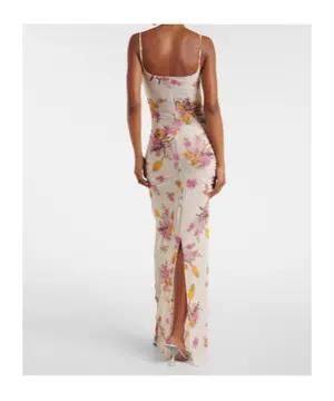 Blumarine Floral Appliqué Jersey Maxi Dress