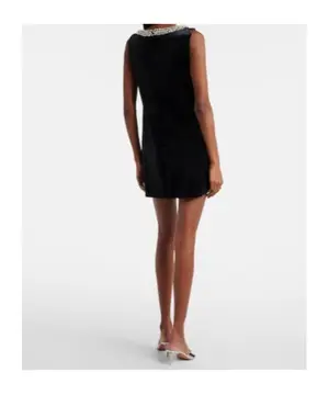 SELF-PORTRAIT Crystal-embellished Velvet Minidress