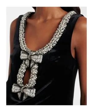SELF-PORTRAIT Crystal-embellished Velvet Minidress