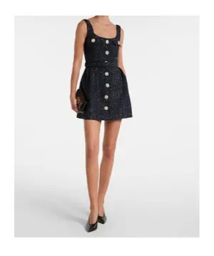 SELF-PORTRAIT Tie-waist Tweed Mini Dress