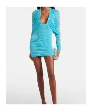 Christopher Esber Orion Ruched Sheer Minidress