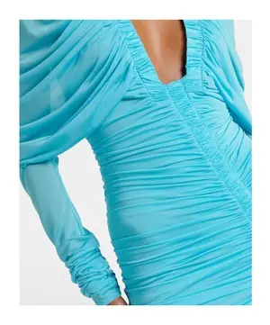 Christopher Esber Orion Ruched Sheer Minidress