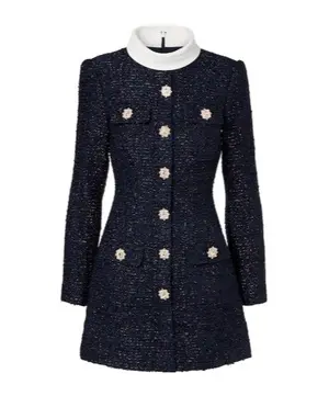 SELF-PORTRAIT Wool Terry Mini Dress