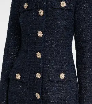 SELF-PORTRAIT Wool Terry Mini Dress