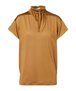 LEMAIRE Scarf-detail Jersey Top - Brown