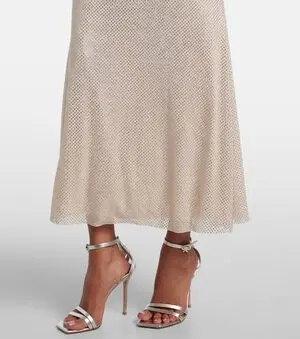 SELF-PORTRAIT Embellished Cutout Midi Dress