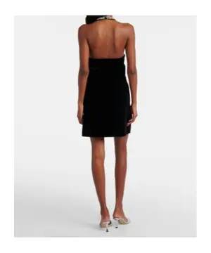 SELF-PORTRAIT Crystal-embellished Velvet Minidress