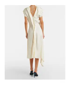 Victoria Beckham Asymmetrical Crêpe Satin Midi Dress - White