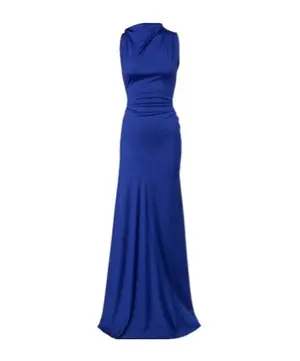 Victoria Beckham Asymmetric Draped Gown - Blue
