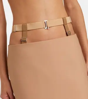 MUGLER Cutout Wool-blend Pencil Skirt