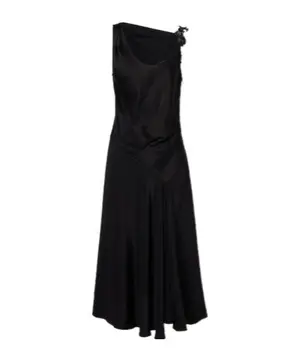 Victoria Beckham Lace-trimmed Crêpe Satin Midi Dress - Black