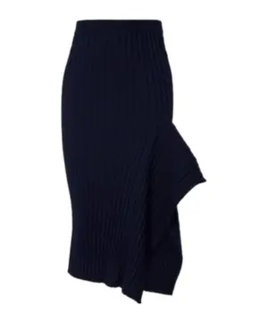 Stella McCartney Ribbed-knit Ruffled Cotton Midi Skirt