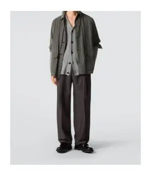 Giorgio Armani Wool, Abacá, And Silk Straight Pants