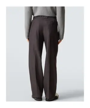 Giorgio Armani Wool, Abacá, And Silk Straight Pants