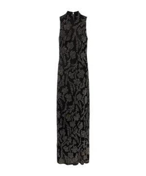 Veronica Beard Sylven Beaded Georgette Maxi Dress - Black