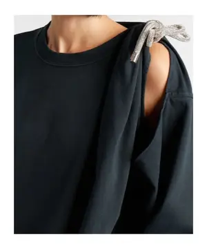 AREA Embellished Cotton Jersey T-shirt