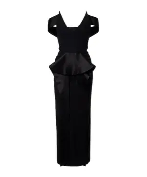 Maticevski Barrier Off-shoulder Satin Midi Dress - Black