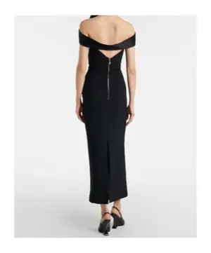 Maticevski Barrier Off-shoulder Satin Midi Dress