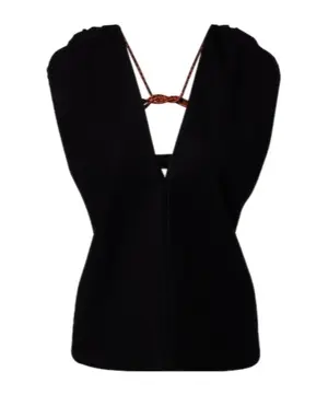 Plan C Cotton Crêpe Top - Black