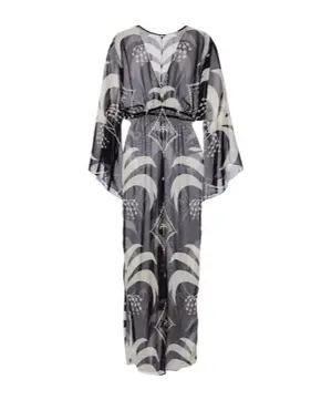 Johanna Ortiz Printed Sheer Beach Cover-up - Gray