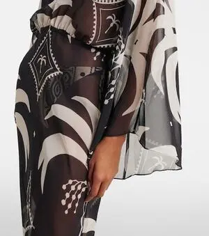 Johanna Ortiz Printed Sheer Beach Cover-up
