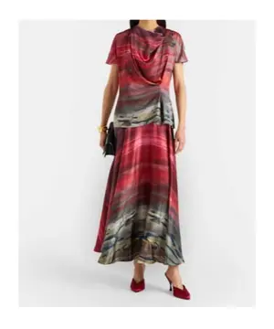 ROKSANDA Printed Silk Satin Maxi Skirt