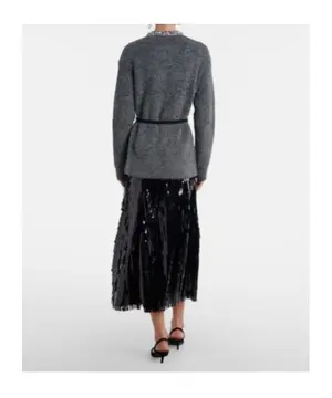 SELF-PORTRAIT Sequined High-rise Midi Skirt