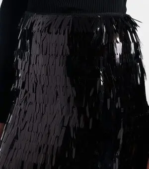 SELF-PORTRAIT Sequined High-rise Midi Skirt