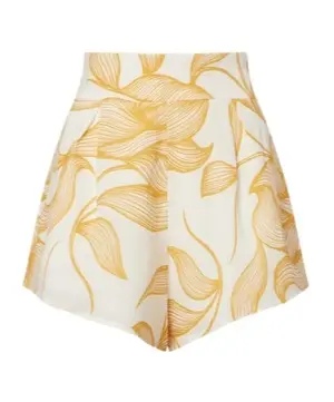 ADRIANA DEGREAS Foliage Printed Wide-leg Shorts - Nude