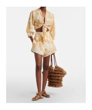 ADRIANA DEGREAS Wide-leg Printed Shorts