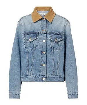 RÓHE Suede-trimmed Denim Jacket
