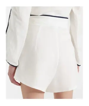 ADRIANA DEGREAS Linen-blend Bermuda Shorts With Contrast Trims