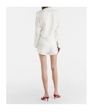ADRIANA DEGREAS Linen-blend Bermuda Shorts With Contrast Trims