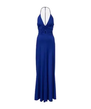 Victoria Beckham Ruched Maxi Dress - Blue