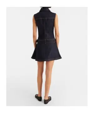 SELF-PORTRAIT Belted Denim Minidress