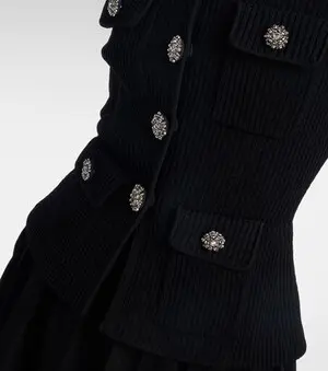SELF-PORTRAIT Embellished Pleated Minidress