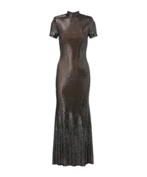 SELF-PORTRAIT Embellished Midi Dress - Black