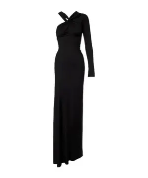 Victoria Beckham Ruched One-shoulder Maxi Dress - Black