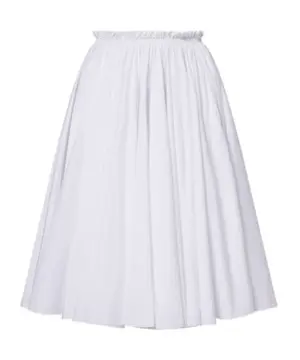 AMI Paris Corolla Gathered Cotton Midi Skirt