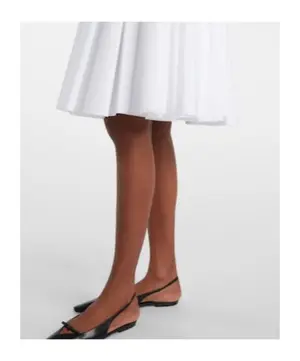 AMI Paris Corolla Gathered Cotton Midi Skirt