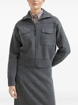 Brunello Cucinelli High Neck Zip-up Cardigan