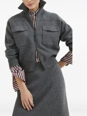 Brunello Cucinelli High Neck Zip-up Cardigan