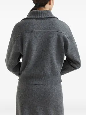 Brunello Cucinelli High Neck Zip-up Cardigan