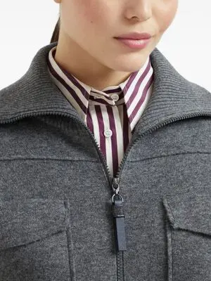 Brunello Cucinelli High Neck Zip-up Cardigan