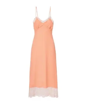 Simone Rocha Lace-trimmed Crepe De Chine Slip Dress - Pink