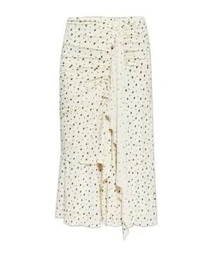 Isabel Marant Étoile Gyelle Ruffled Polka Dot Skirt - White
